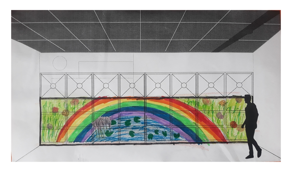 Fresque Art déco murale