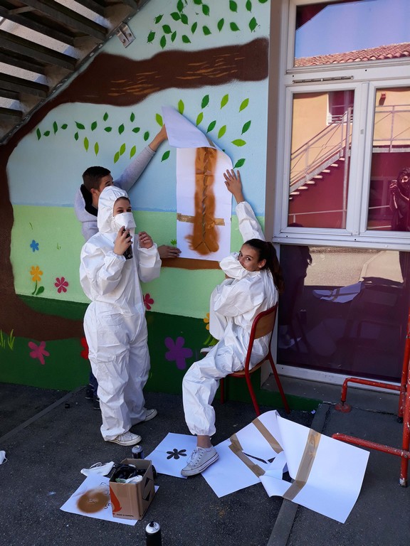 Fresque Art déco murale